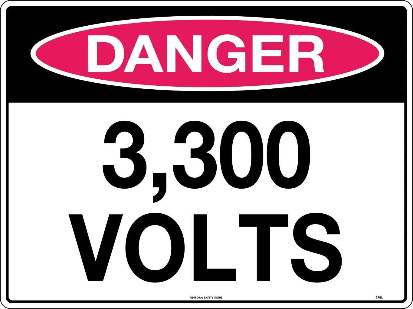 Buy Danger Sign - 3,300 Volts Online | $25.00 AUD